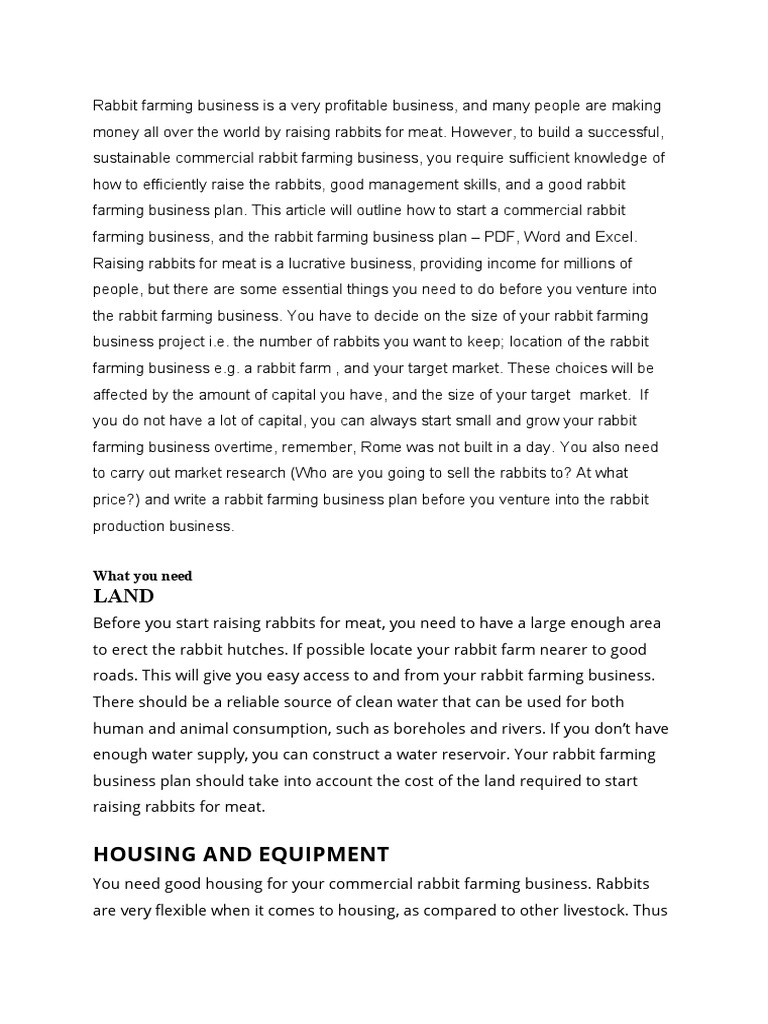 Rabbit Farming Business Is A Very Profitable Business | PDF | Selective ...