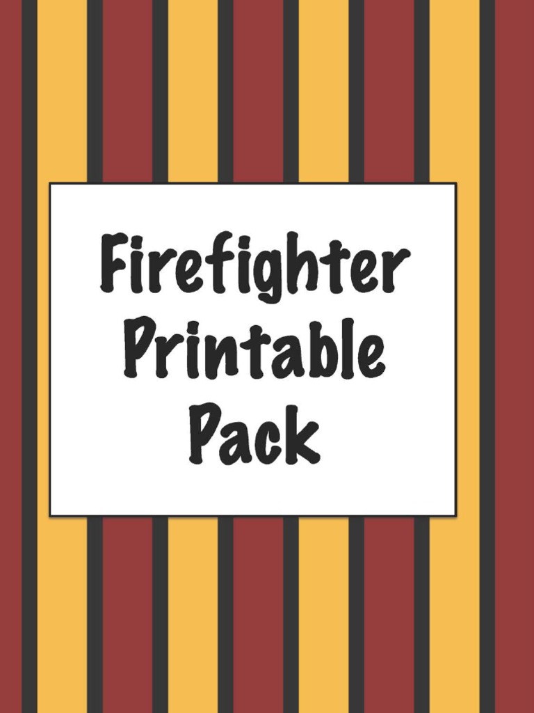 Firefighter Printable Pack A | PDF