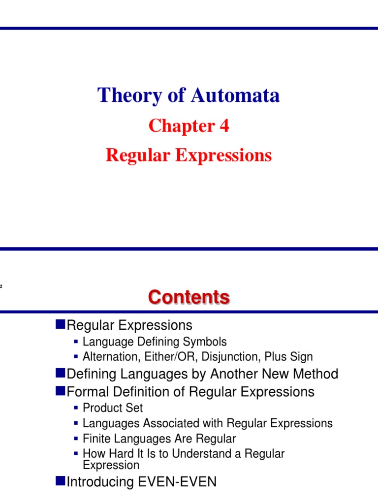 Theory of Automata: Regular Expressions | PDF | Regular Expression ... Theory of Automata: Regular Expressions | PDF | Regular Expression ...