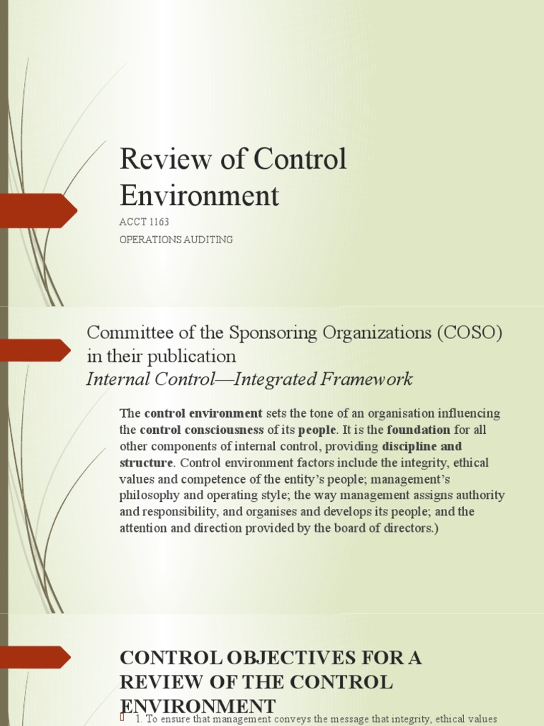 Control Environment in Operations Auditing | PDF | Competence (Human ...