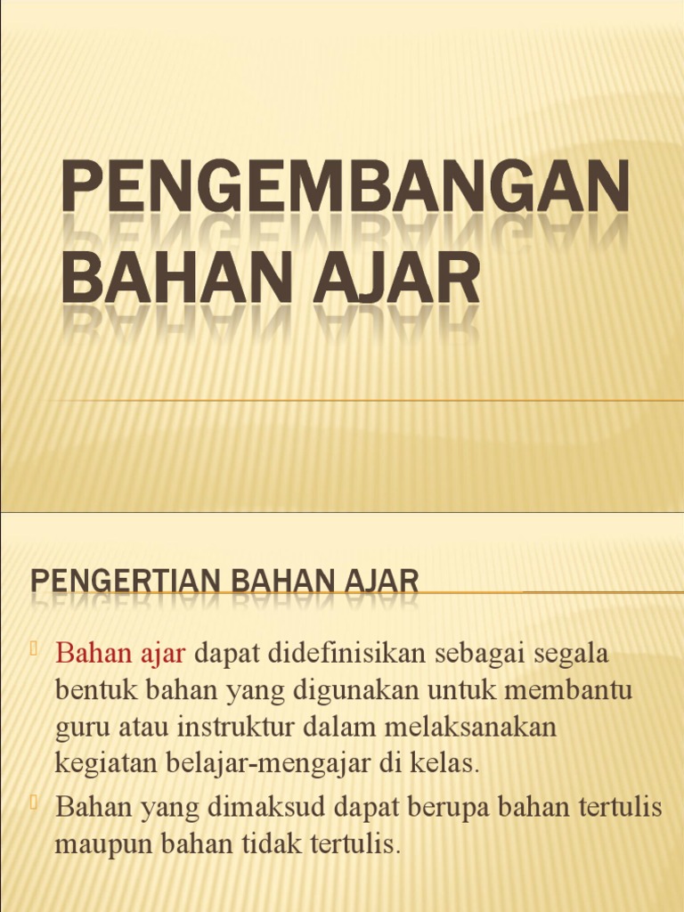 Pengembangan Bahan Ajar | PDF