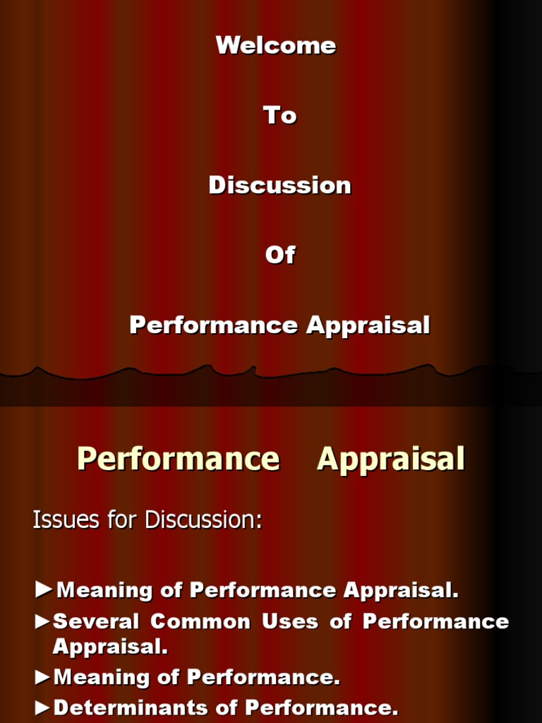 Welcome To Discussion of Performance Appraisal | PDF | Performance ...