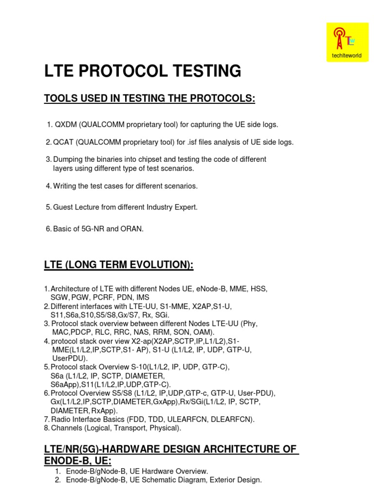 Lte Nr5g O-Ran Protocol Testing Course-Details | PDF | Radio Resource ...