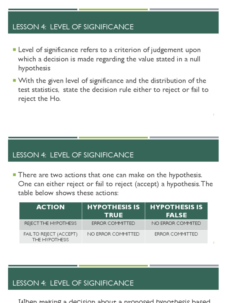 Part2 Hypothesis Testing Ppt Pdf Type I And Type Ii Errors Statistical Significance