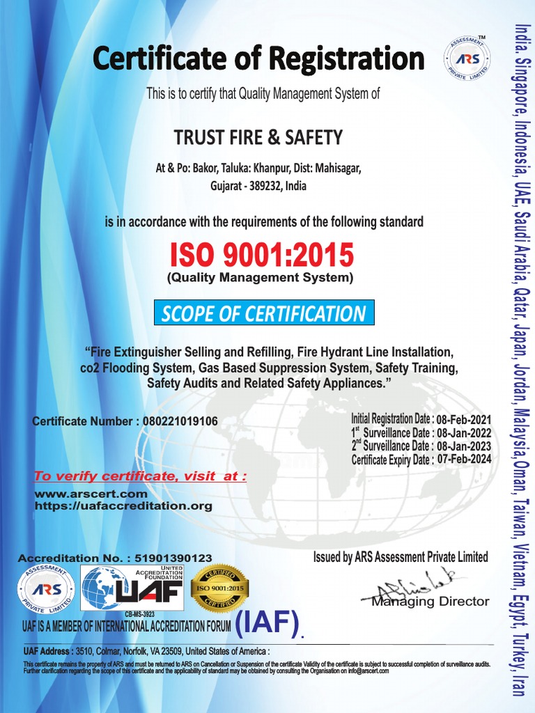 Certificate of Registration: Trust Fire & Safety | PDF | Business