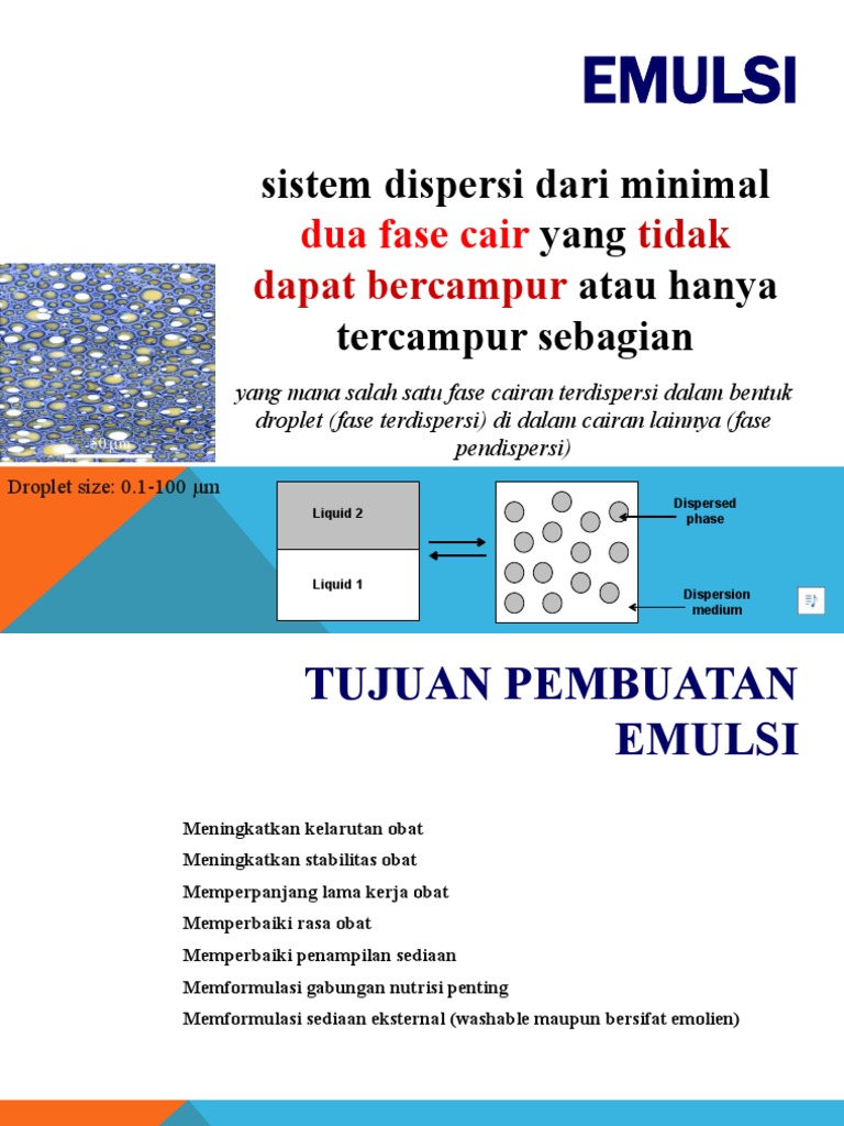 Tipe dan Stabilitas Emulsi Cair | PDF