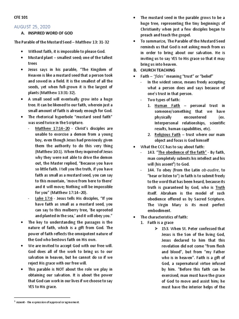 CFE 101 Outline | PDF | The Exodus | Bible