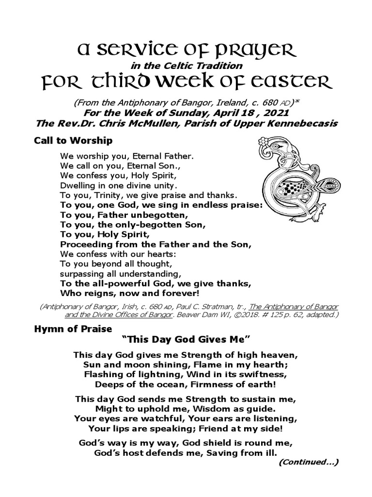 Celtic Prayer Easter 3B Apr 18'21 (Bangor) | PDF | Religious Behaviour ...
