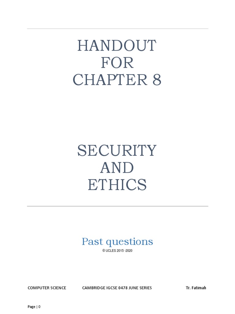 IGCSE Chapter8 Handout | PDF | Transport Layer Security | World Wide Web