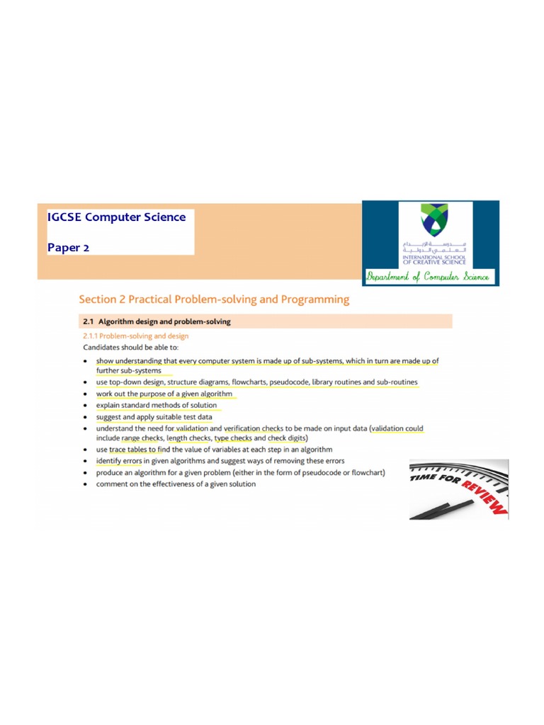 Igcse Chapter 91 95 Test Data Validation Verification Trace Tables Pdf 