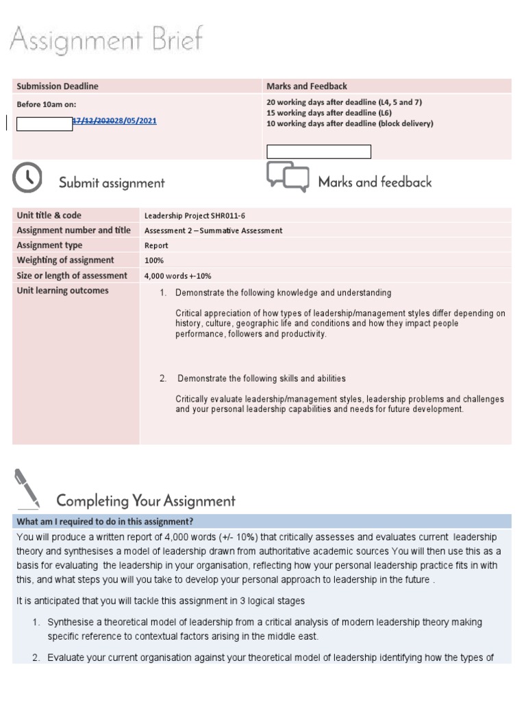 Leadership Project Report Guidelines | PDF | Leadership | Theory