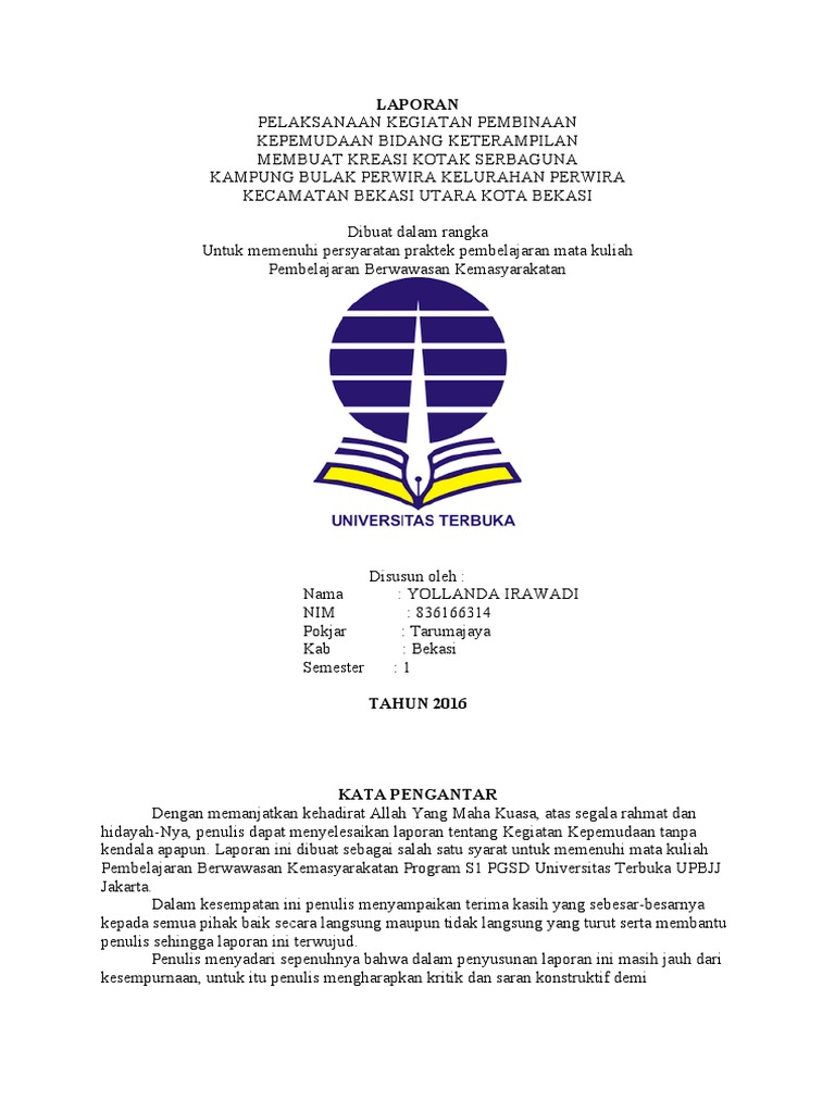 LAPORAN - Docx (PBK) | PDF