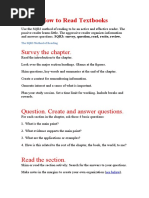 Mastering the SQ5R Reading Method | PDF | Memory | Neuroscience