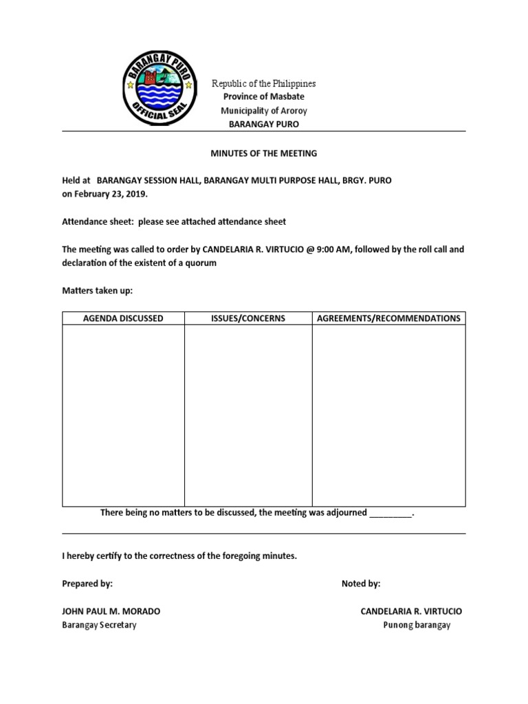 Republic of The Philippines Municipality of Aroroy | PDF