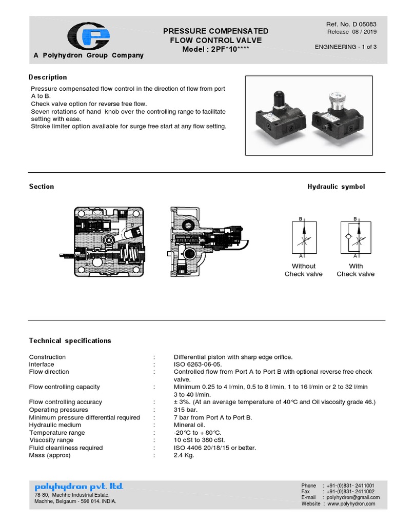 A Polyhydron Group Company: Pressure Compensated Flow Control Valve ...