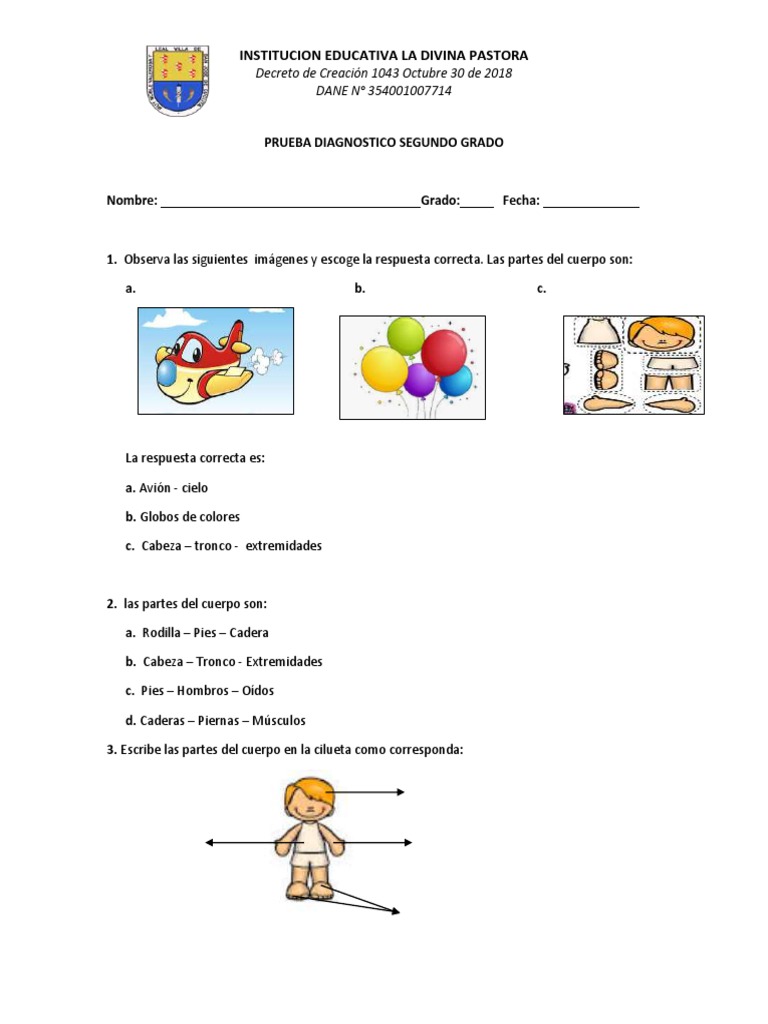 Prueba Diagnóstica para Segundo Grado | PDF | Hogar, jardinería y bricolaje