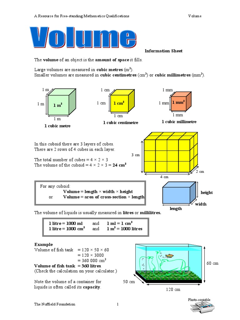 Calculating Volume: A Guide to Finding the Capacity of 3D Shapes | PDF ...