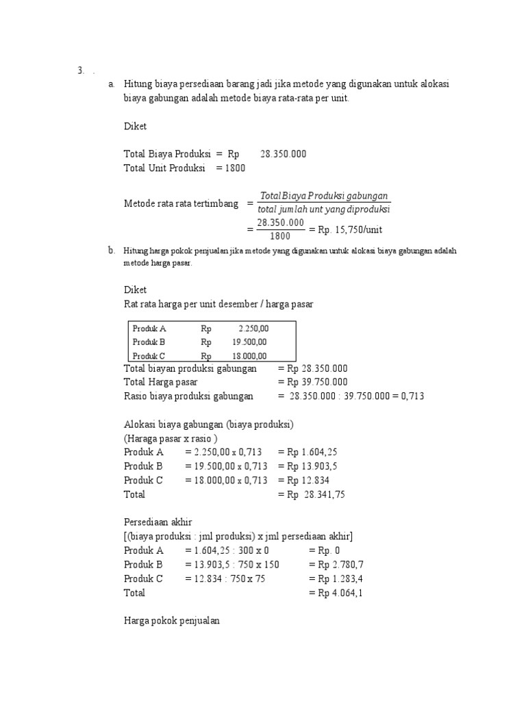Hitung Biaya Persediaan Barang Jadi Jika Metode Yang Digunakan Untuk ...