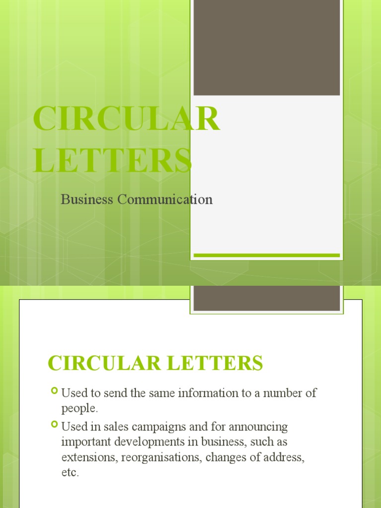 Circular Letters: Business Communication | PDF | Business