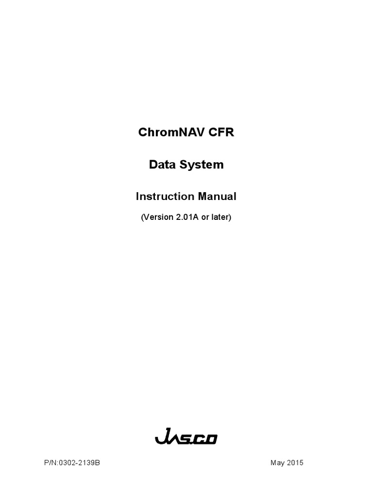 Intruction Manual ChromNav Jasco | PDF | High Performance Liquid ...