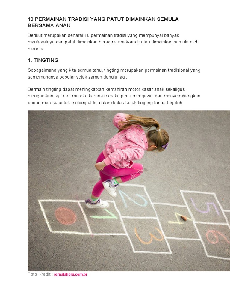 10 Permainan Tradisional untuk Anak | PDF | Olahraga & Rekreasi | Game ...