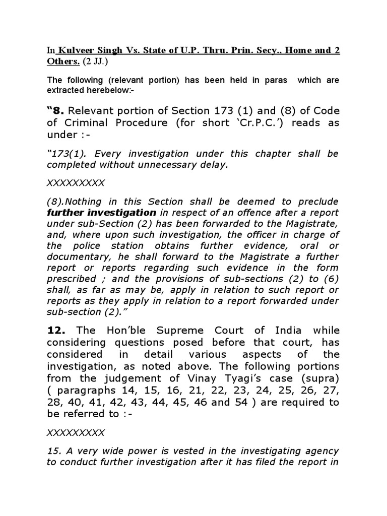 What Is Further Investigation | PDF | Magistrate | Judgment (Law)