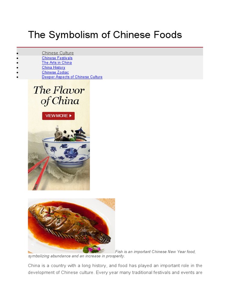 Chinese Food Symbolism Guide | PDF | Foods | Cuisine