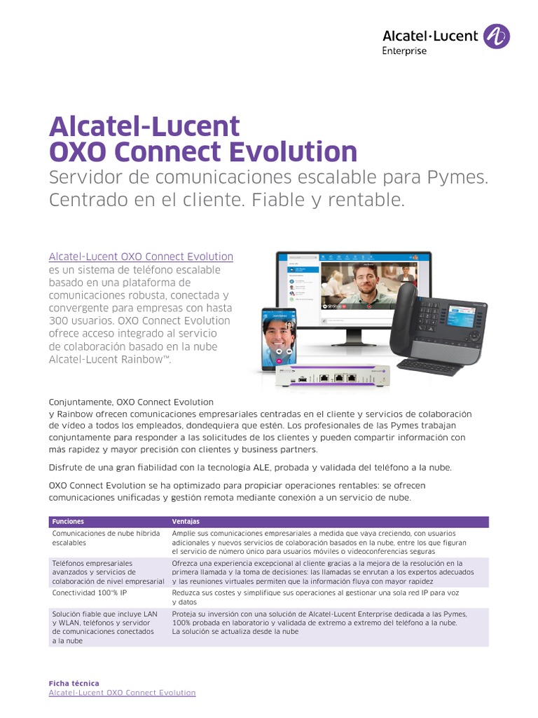 Oxo Connect Evolution Datasheet Es | PDF | protocolo de Iniciacion de Sesion | Computación en la ...