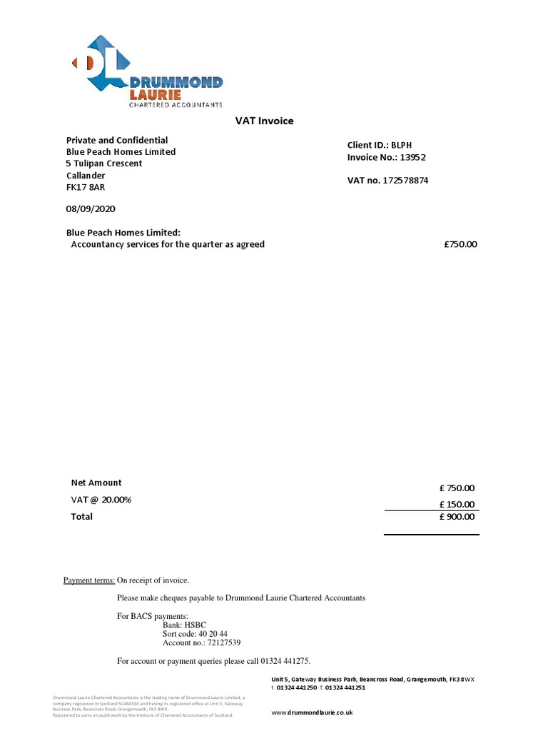 VAT Invoice: Private and Confidential Client ID.: BLPH Invoice No ...
