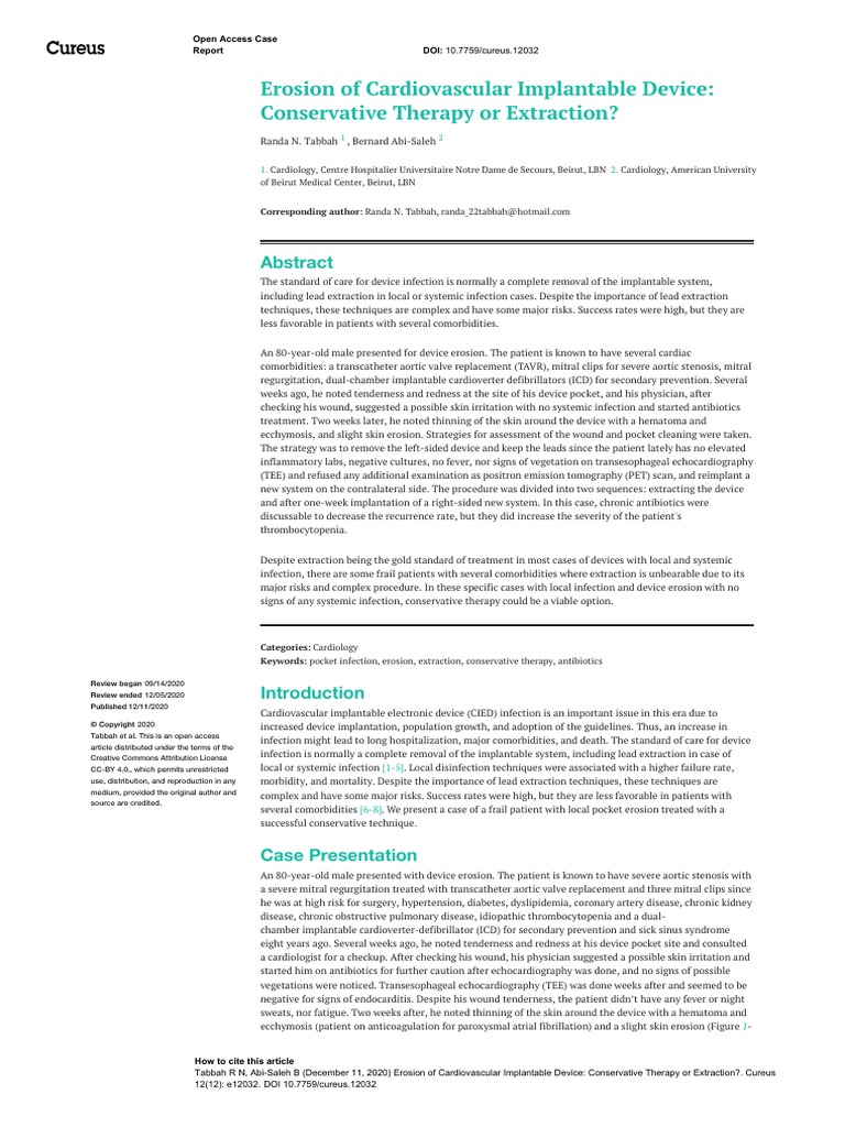 Erosion | PDF | Cardiology | Artificial Cardiac Pacemaker