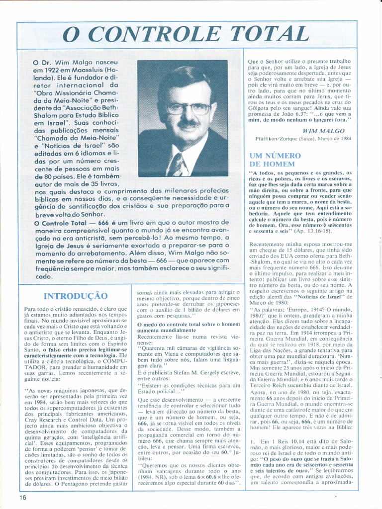 O Controle Total 666 | PDF | O Número do Monstro | Anticristo