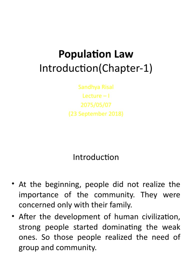 Population Law-Chapter One | PDF | Population | Demography