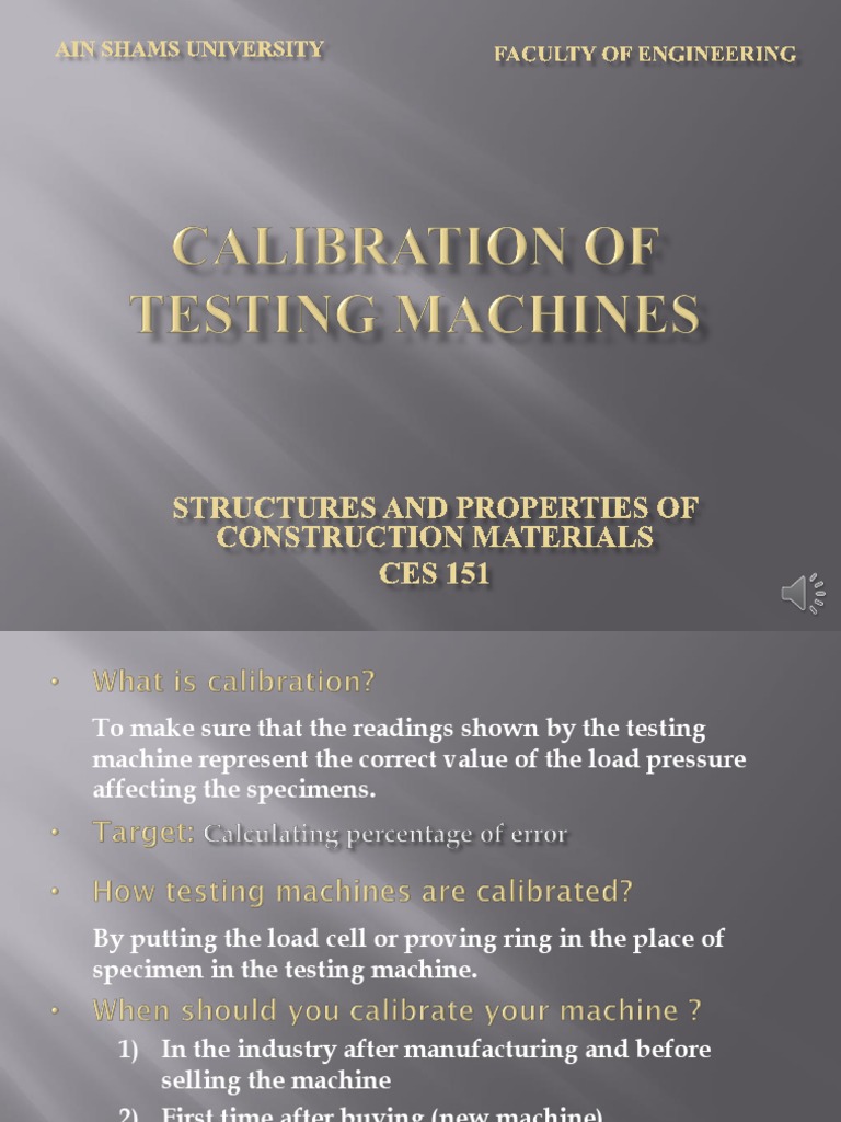 Calibration of Testing Machines - Tutorial | Download Free PDF ...