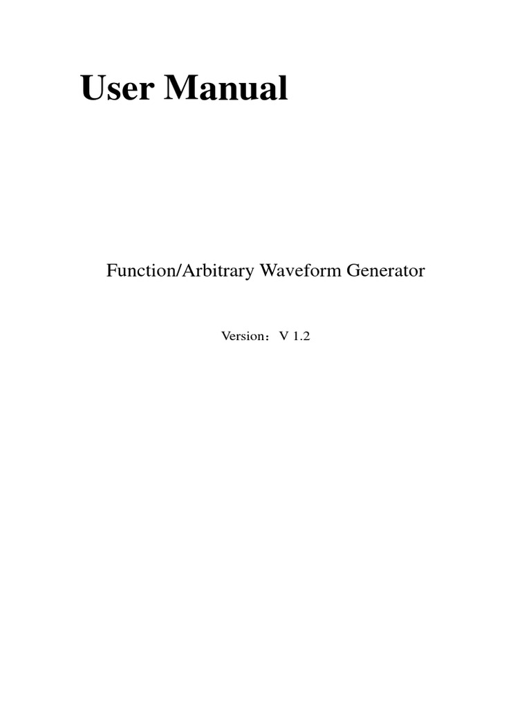 User Manual: Function/Arbitrary Waveform Generator | PDF | Amplitude ...