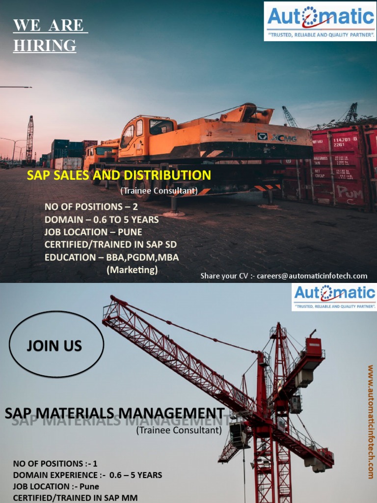 We Are Hiring: Sap Sales and Distribution | PDF | Business