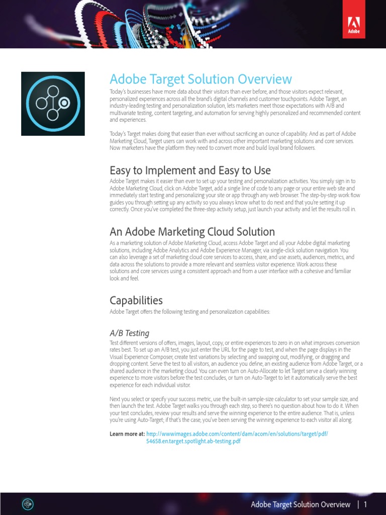 Adobe Target Solution Overview: Easy To Implement and Easy To Use | PDF ...