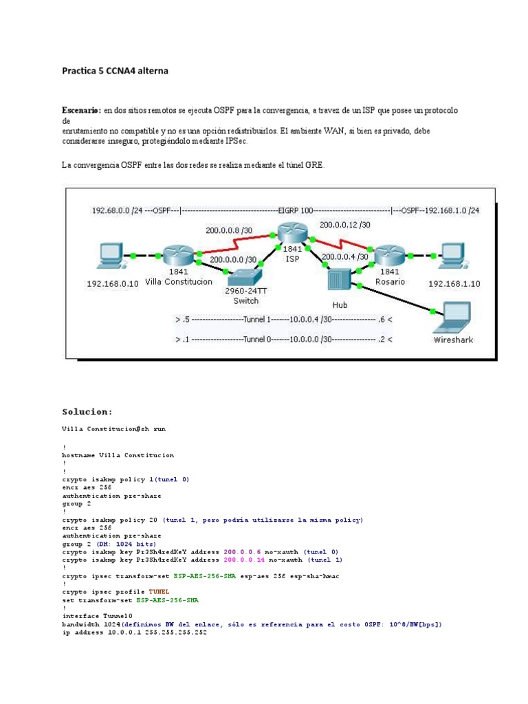 CCNA4 Practica 5 GRE-OSPF | PDF | Enrutador (Computación) | Protocolos de internet