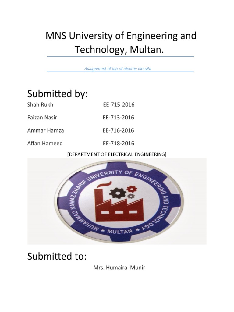 MNS University of Engineering and Technology, Multan | PDF | Electronic ...