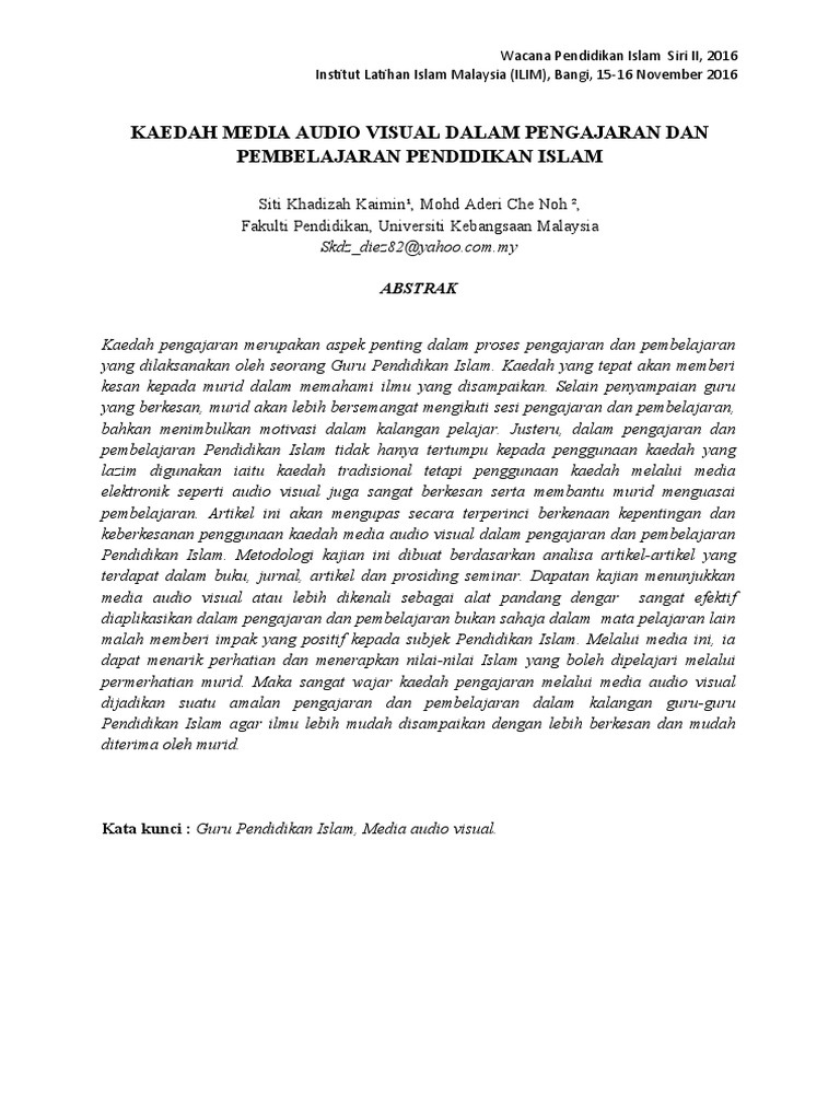 Kaedah Media Audio Visual Dalam Pengajar | PDF