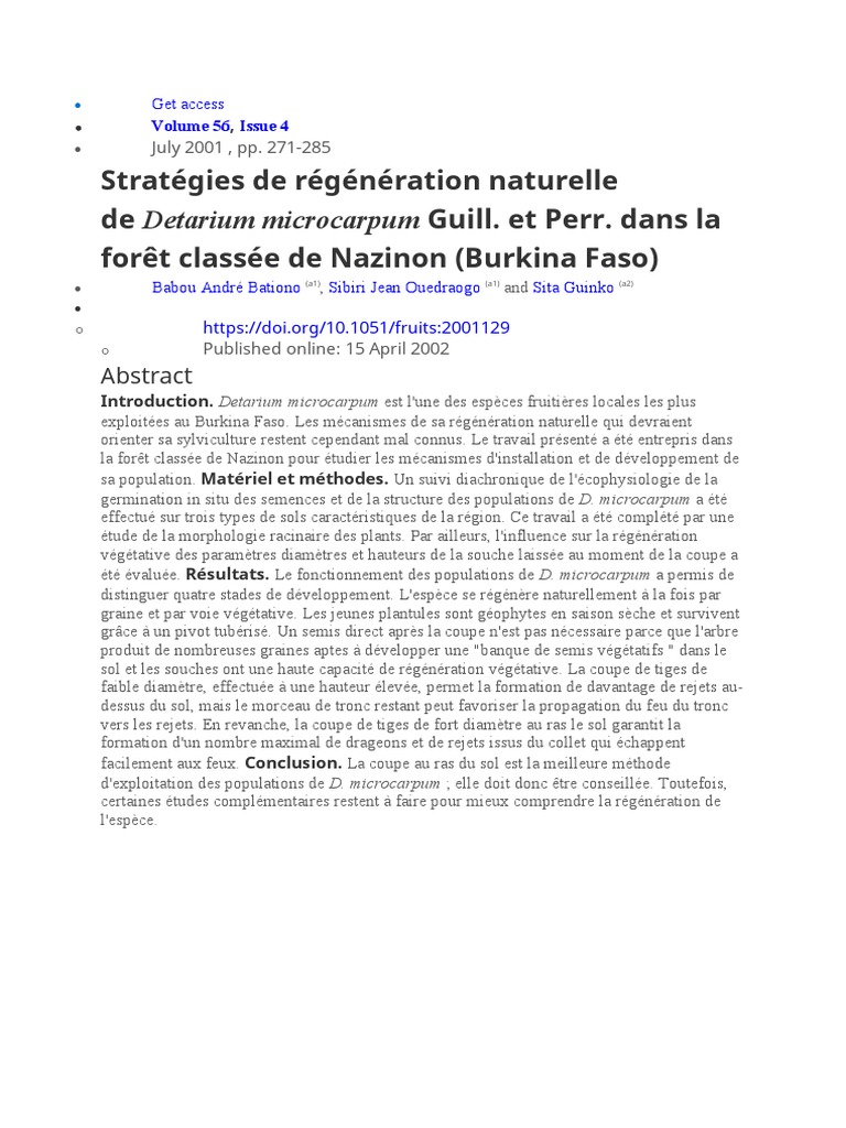 Détarium Senegalensis | PDF | Biologie | Organismes