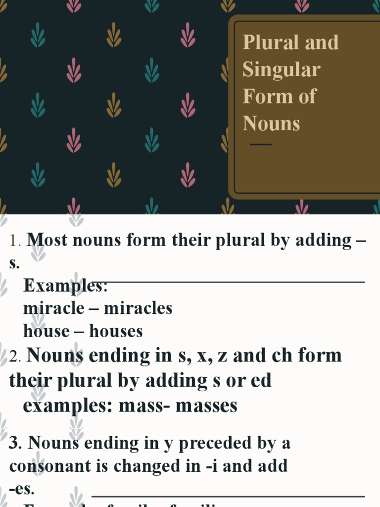 Week 4 Plural and Singular Form of Nouns | PDF | Foreign Language ...