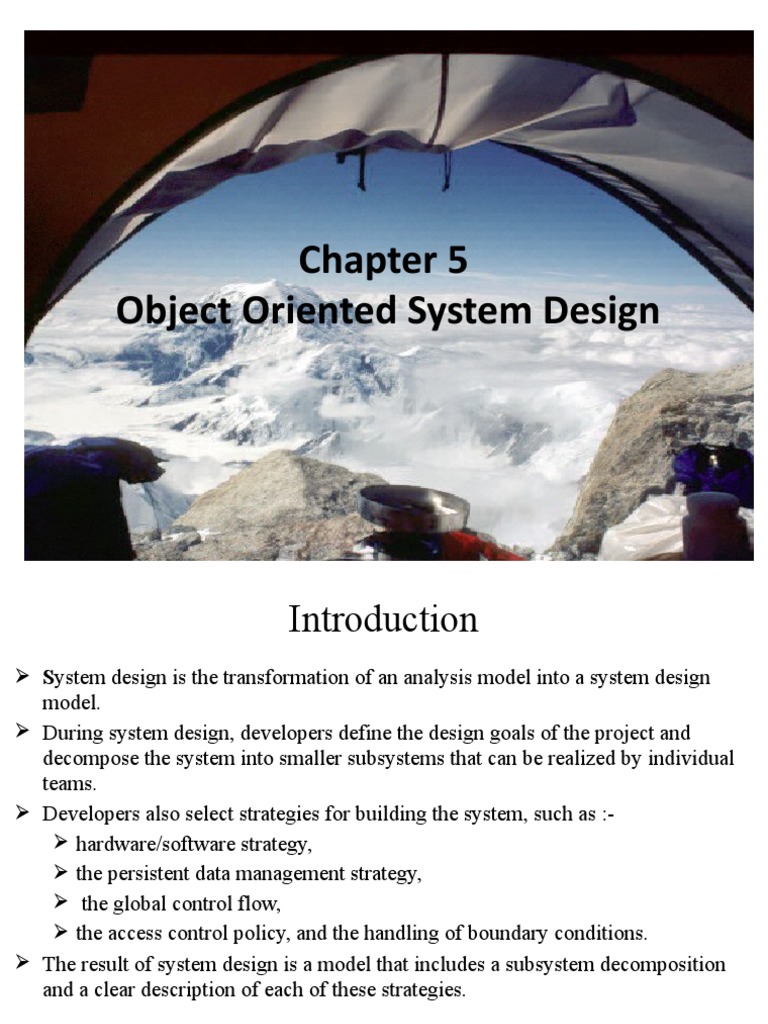 OOSE Chapter 5 Leacture | PDF | System | Class (Computer Programming)