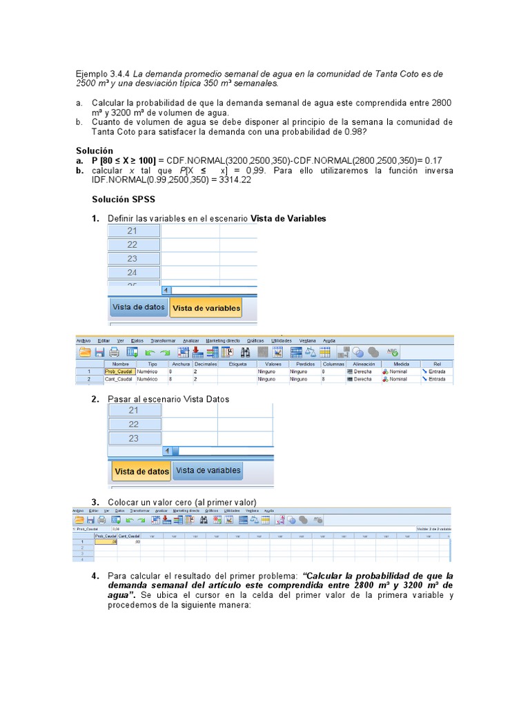 Procedimiento Primer Ejercicio SPSS | PDF | Spss | Enseñanza de matemática