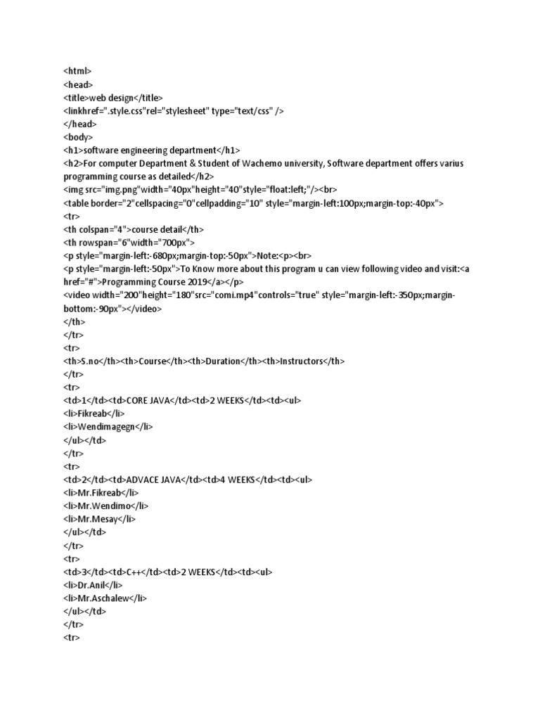 PHP Table Layout | PDF