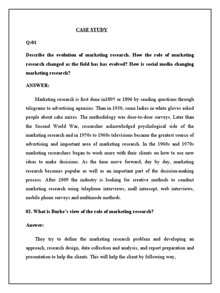 Case Study | PDF | Marketing Research | Marketing