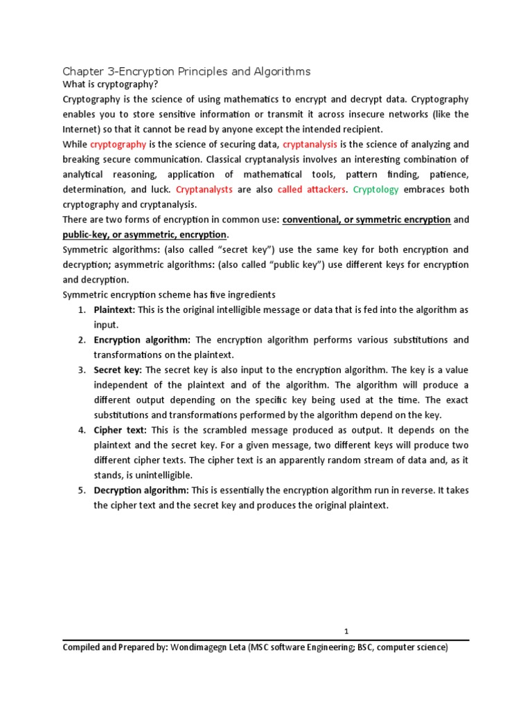 Chapter 3 Encryption Principles and Algorithms | PDF | Cryptography ...