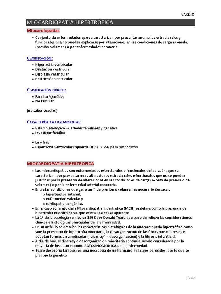 Miocardiopatía Hipertrófica | PDF | Electrocardiografia | Corazón
