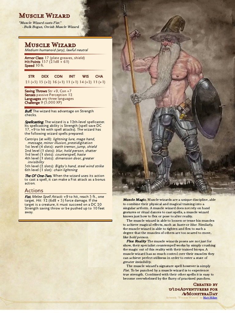 Muscle Wizard | PDF | D20 System | Gary Gygax Games