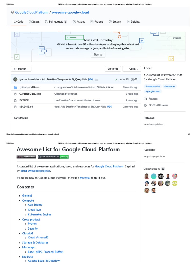GitHub GoogleCloudPlatform - Awesome Google Cloud | PDF | Cloud ...