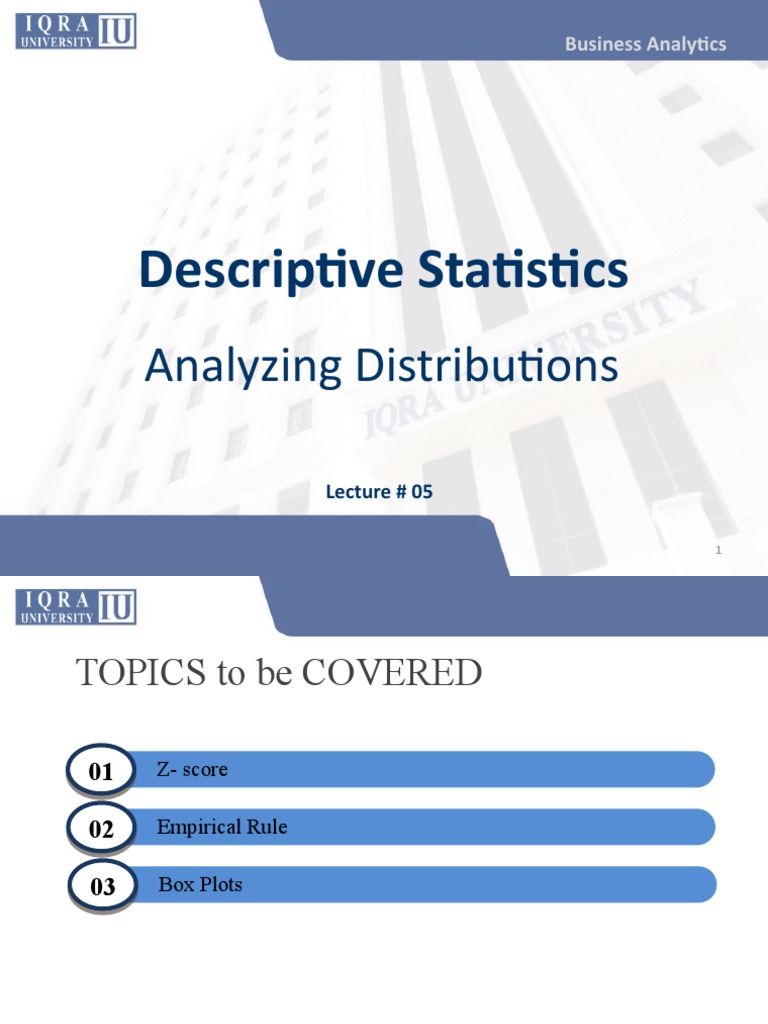 Descriptive Statistics: Analyzing Distributions | PDF | Standard Score ...